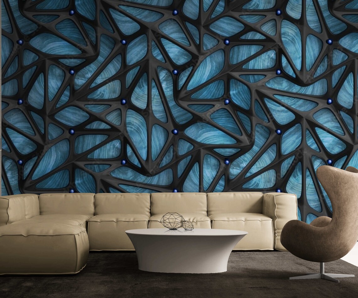 Stylish Wallpaper Mural Modern Wall Paper 3D Wallpaper Vinyl - Etsy