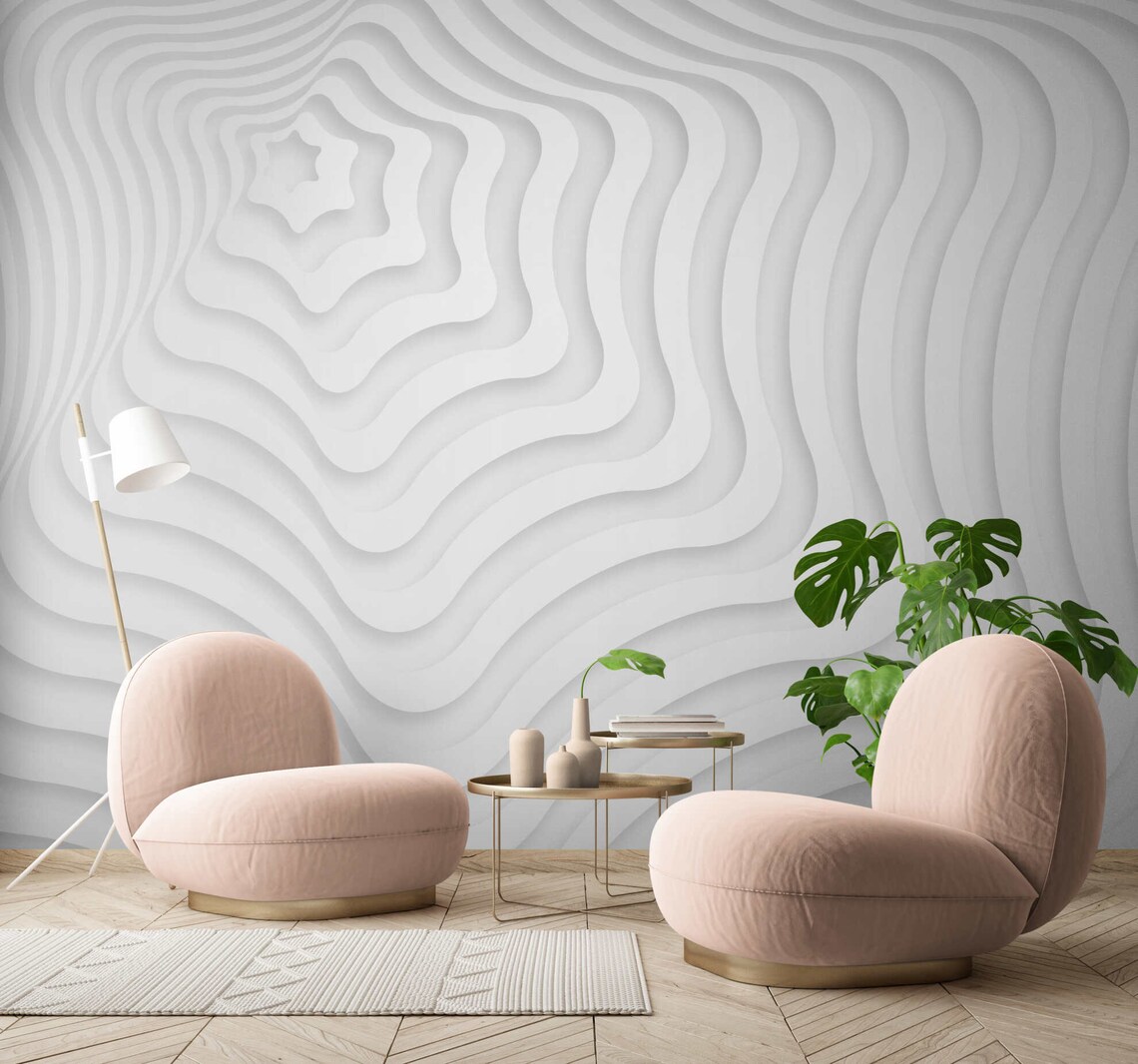 3D Modern Wallpaper Custom Wall Mural Geometric 3D Wallpaper - Etsy