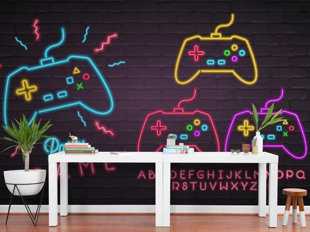 Gaming Wallpaper Cyberpunk Wall Mural Graffiti Wallpaper Mural Kids ...