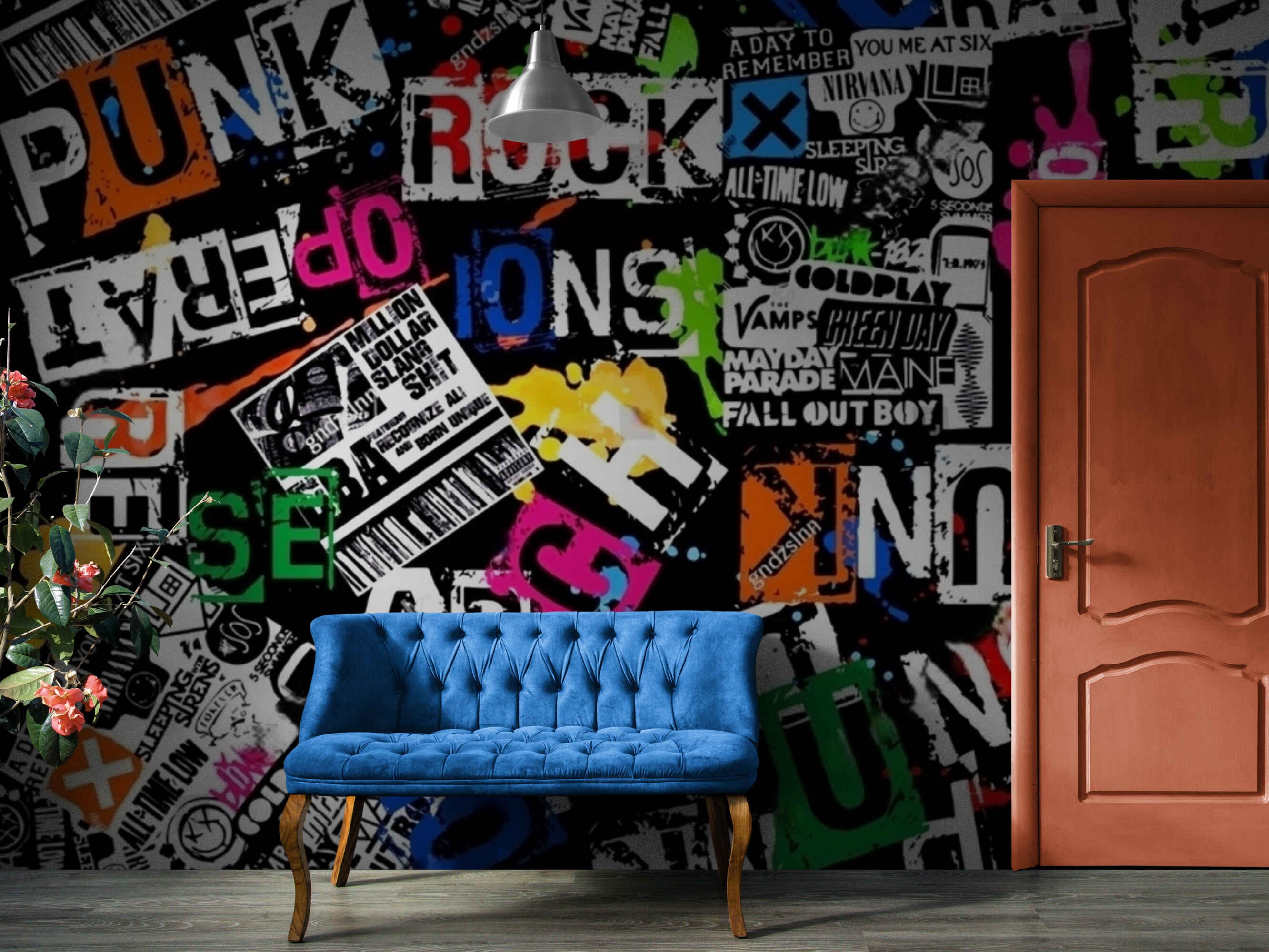 Punk Rock Art Wall Mural for Teenager Bedroom Ideas, Peel and Stick ...