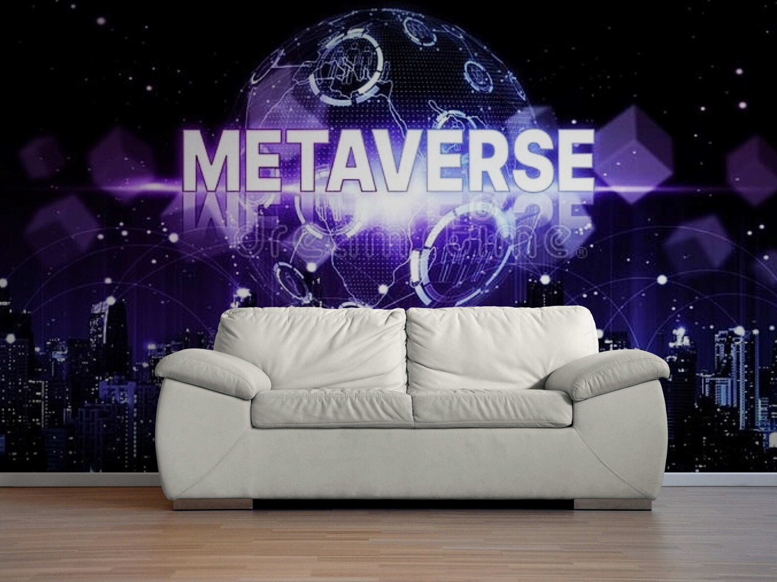 Metaverse Neon Wall Mural Stylish 3D Wallpaper Neon 3D - Etsy