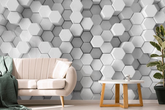 Gray 3d Wallpaper Abstraction Wall Murals Premiun Removable | Etsy