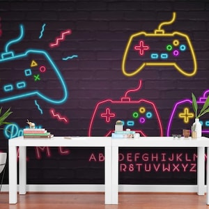 Gaming and Video Game Wallpaper for Game Rooms, Playful Kids Wallpaper ...