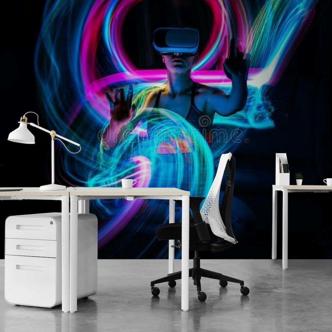 Metaverce 3D Wall Mural Wallpaper Gaming Wall Decor Wall Paper Peel ...