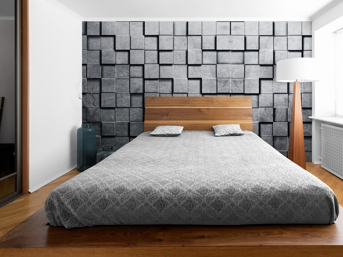 Gray Brick 3d Wallpaper Loft Style Mural Decor 3d Wall Paper - Etsy