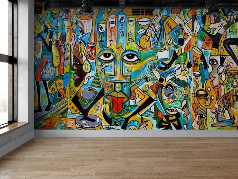 Graffiti Wall Paper Street Art Paint Wallpaper Graffiti Mural - Etsy