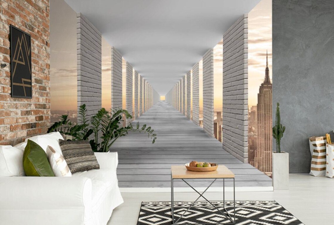 Wall Mural Long Corridor 3D Wallpaper Wall Decor Home Wall Art - Etsy