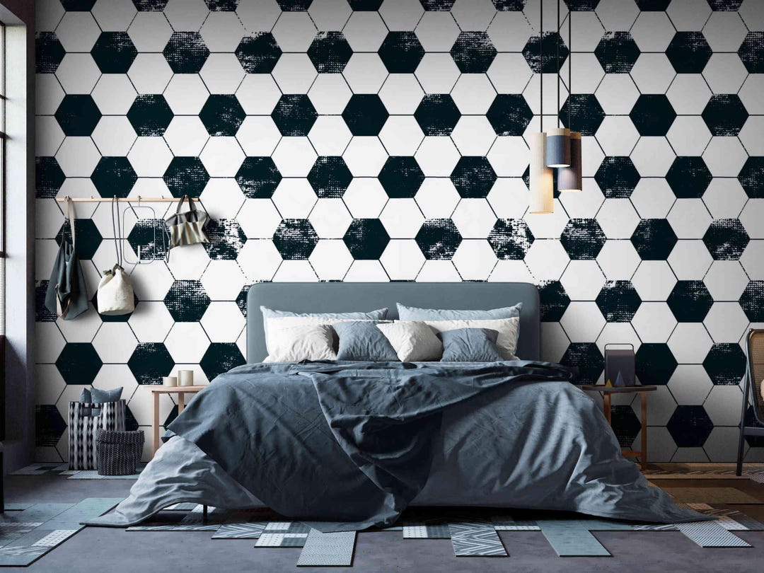 Order Soccer Ball Pattern Wallpaper - Boys Playroom, Bedroom Sports ...