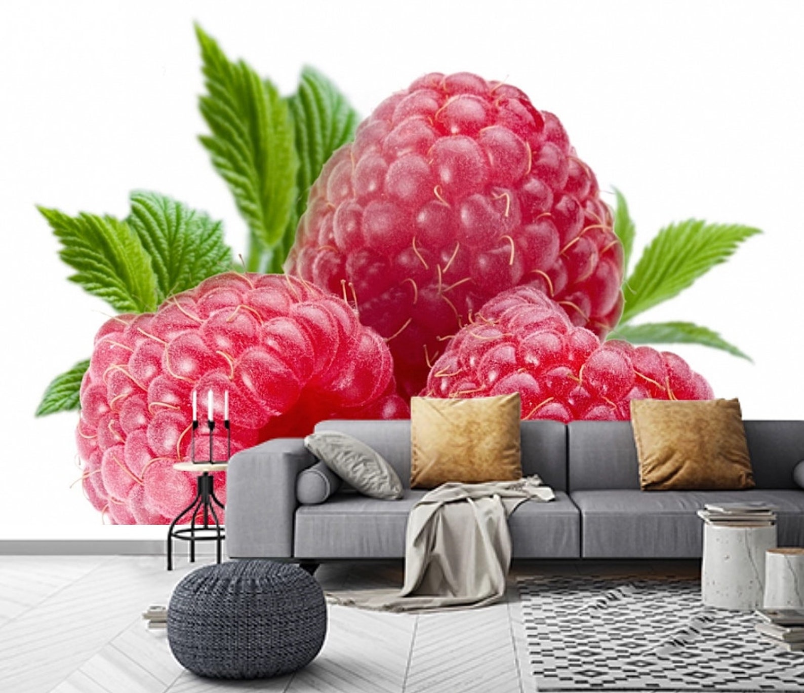 Photo Print Raspberry Wall Mural Custom Fruits Wallpaper Peel - Etsy