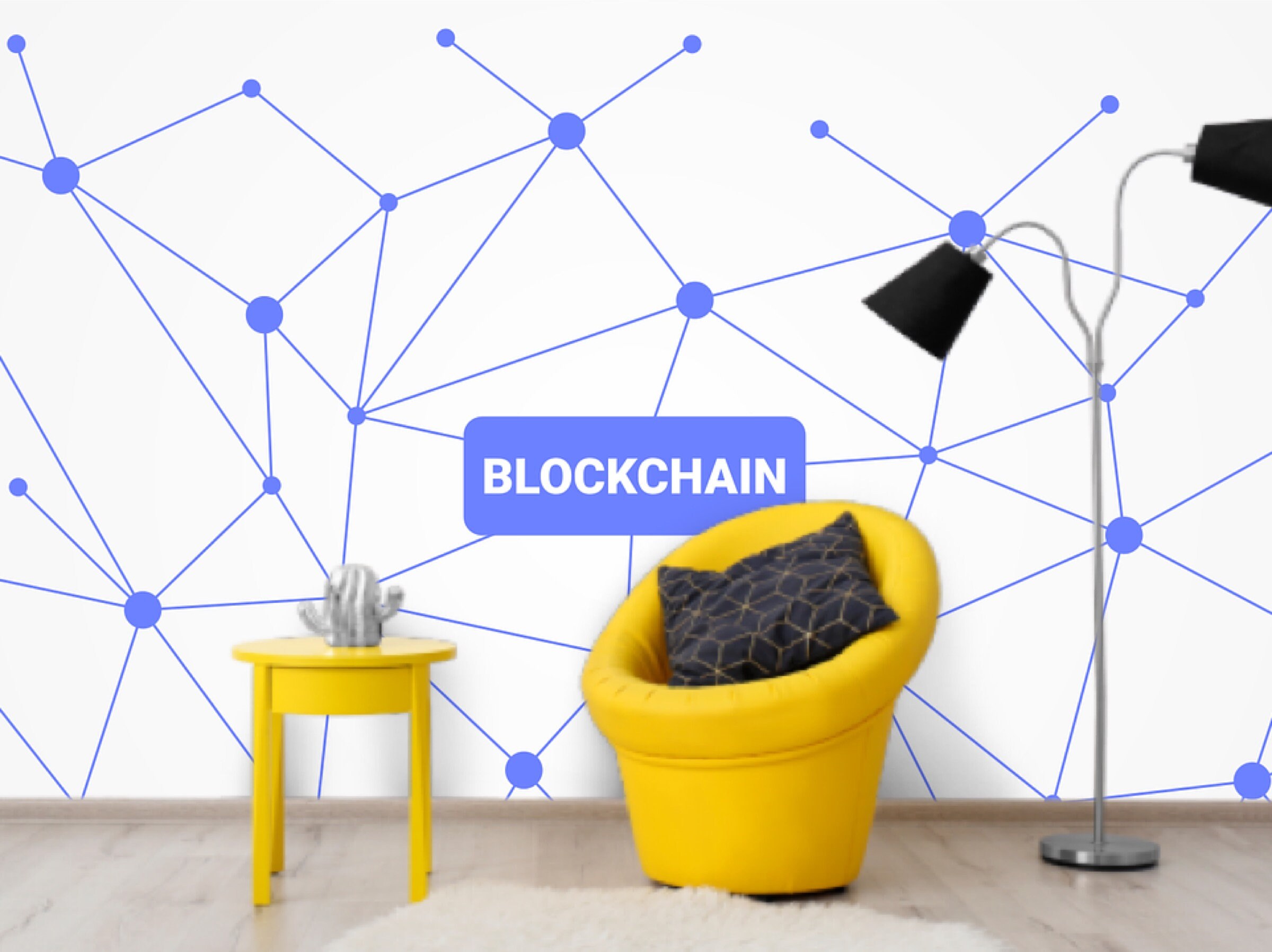 3D Vinyl Wallpaper Blockchain Mural Inscription Wall Art | Etsy