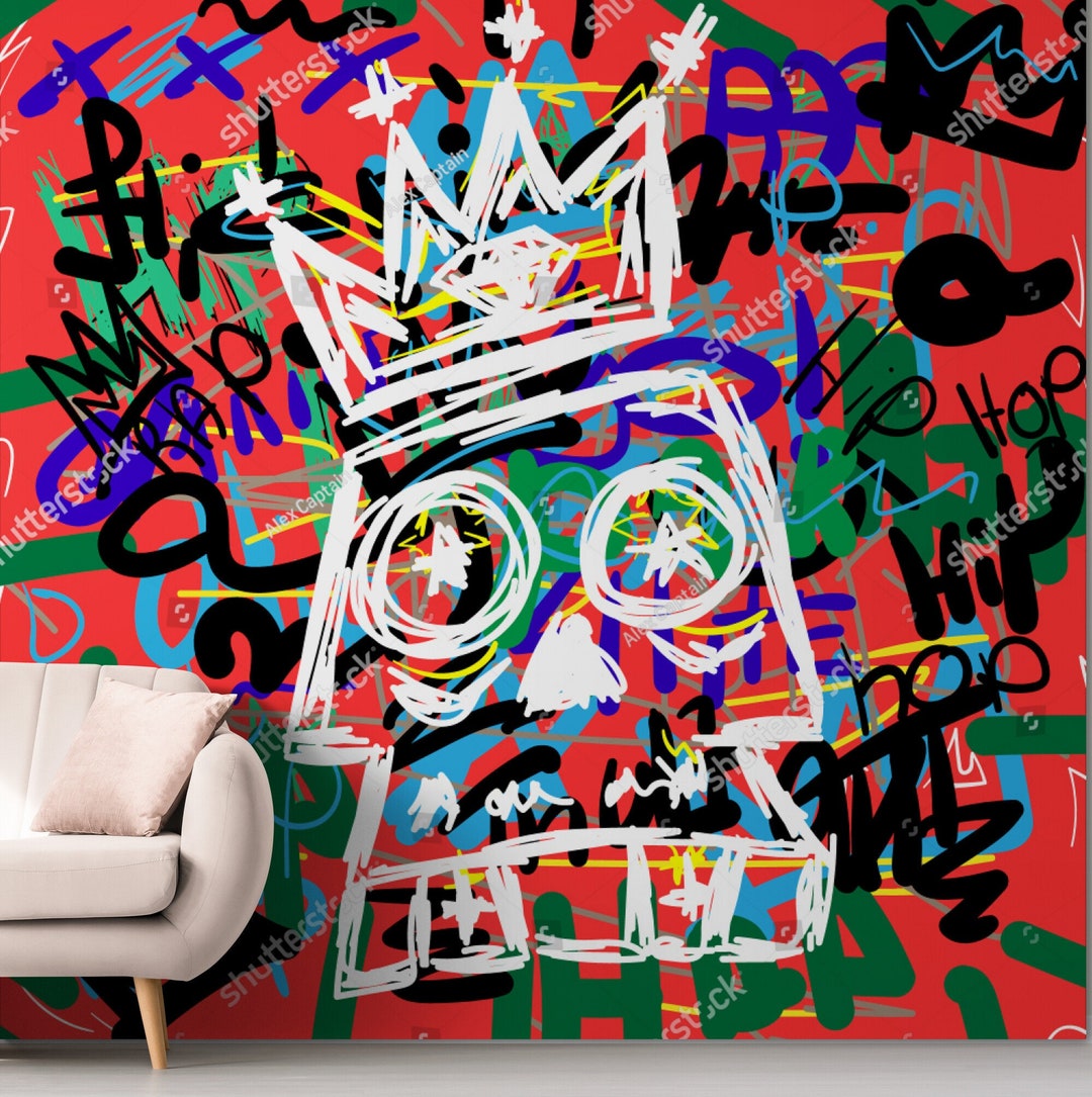 Peel and Stick Graffiti Wall Paper Street Art Murals Kids Bedroom Wall ...