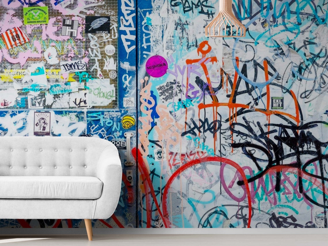 Peel and Stick Graffiti Wall Mural Adhesive Graffiti Wallpaper - Etsy