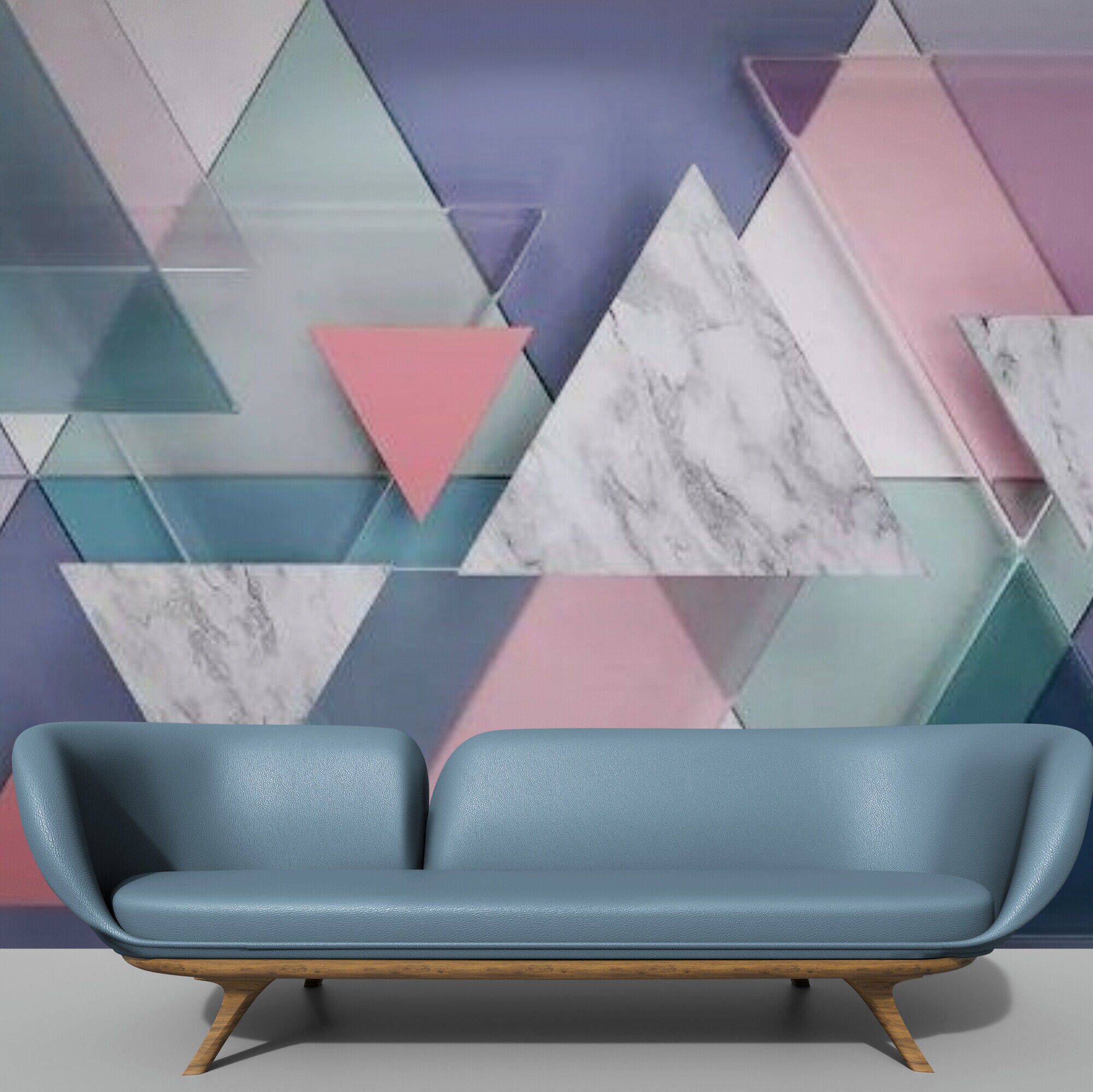 Colorful Triangles 3D Murals Wallpaper Wall Mural Decor Self - Etsy