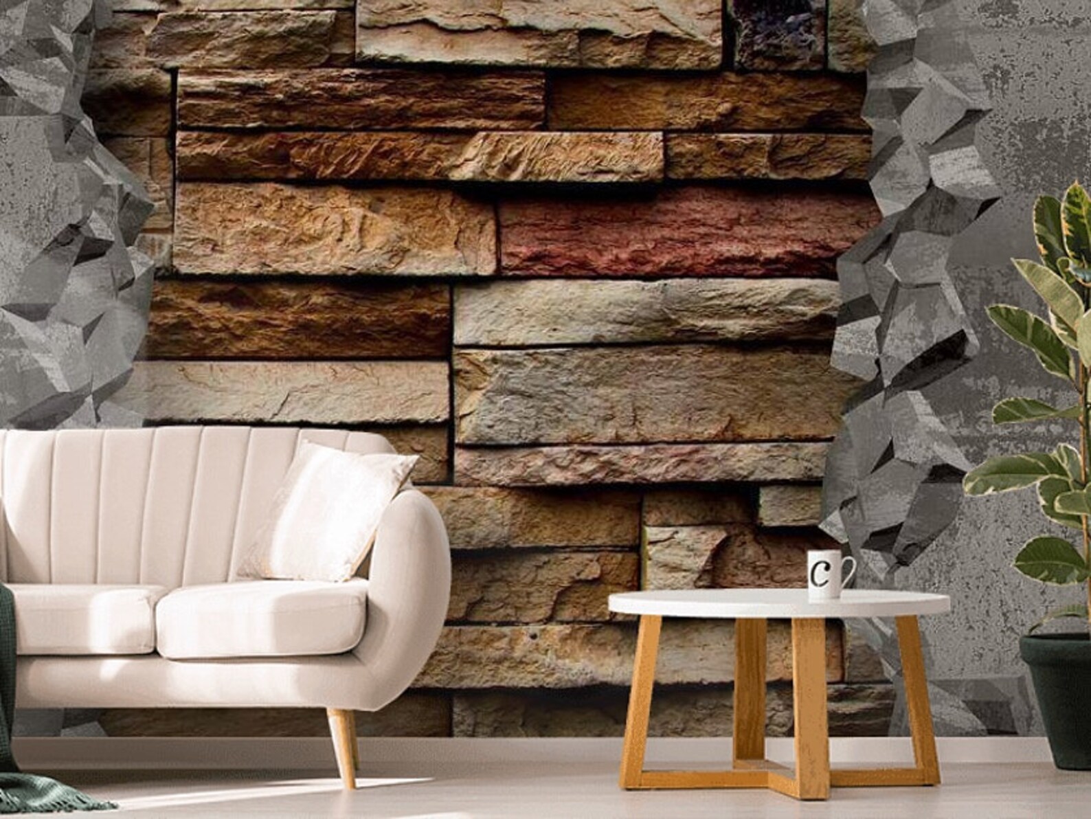 Mural Brick Wall Wallpapers Brick Photo Wallpaper Peel and - Etsy