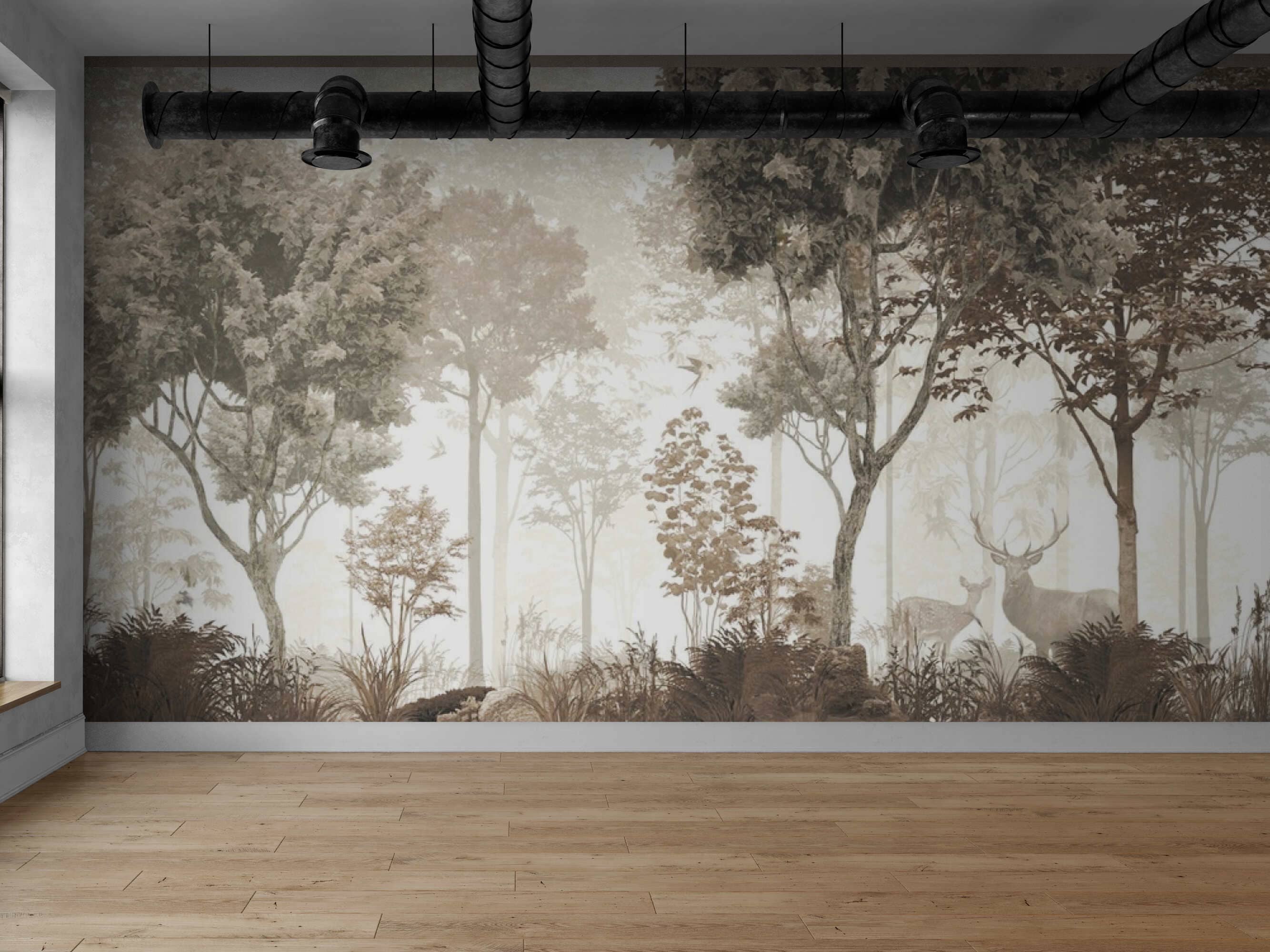 Forest Mural Wallpaper, Nature Animal Peel and Stick Wallpaper - Etsy