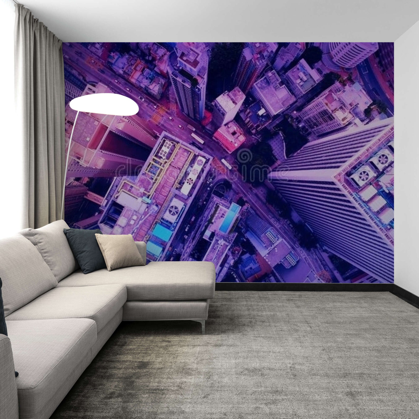 Wall Mural Cyberpunk City Photo Wallpaper WHA Modern Wall - Etsy