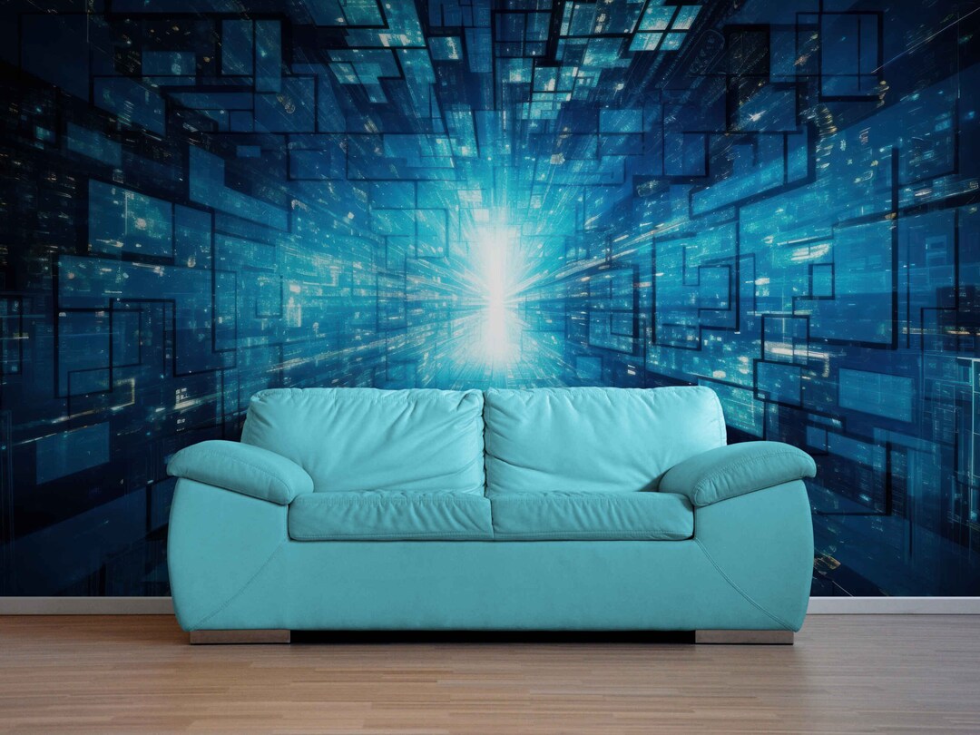 Cyber 3D Wallpaper Intelligence Concept Mural 3D Wall Murals Global ...