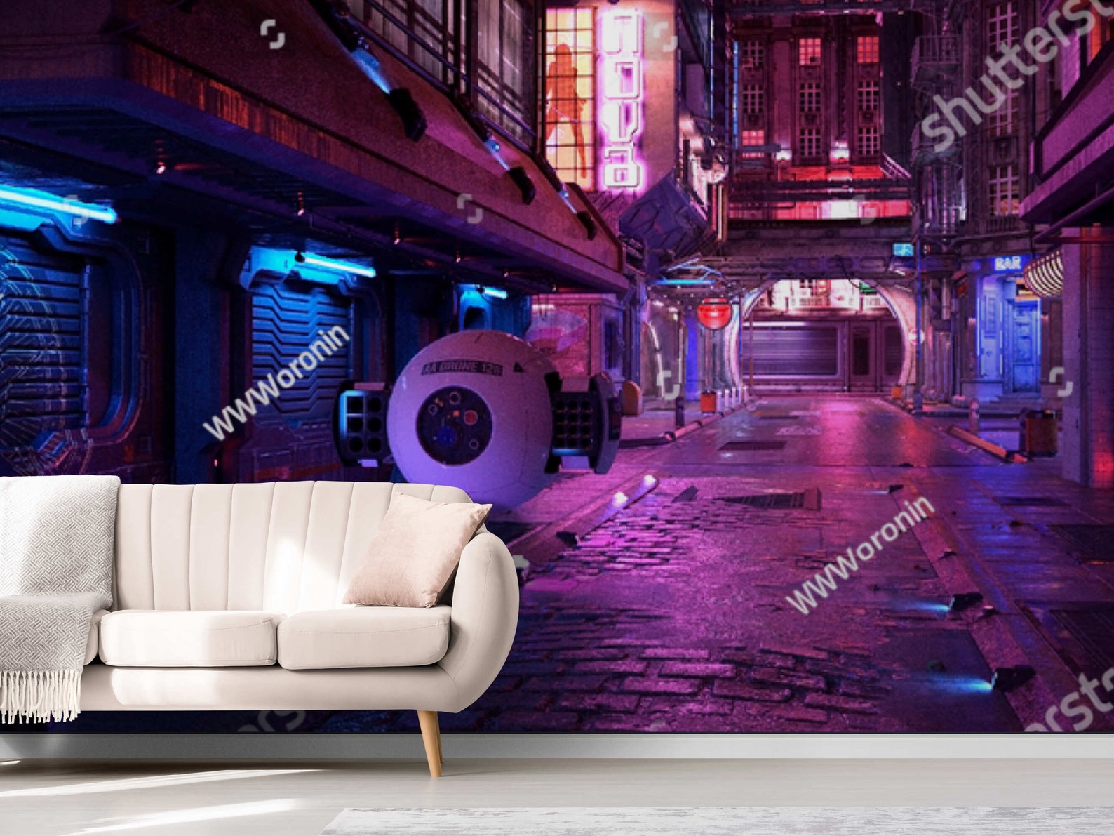 Gaming Room Wallpaper Cyberpunk Wall Mural 3D Wallpaper Peel & Stick ...