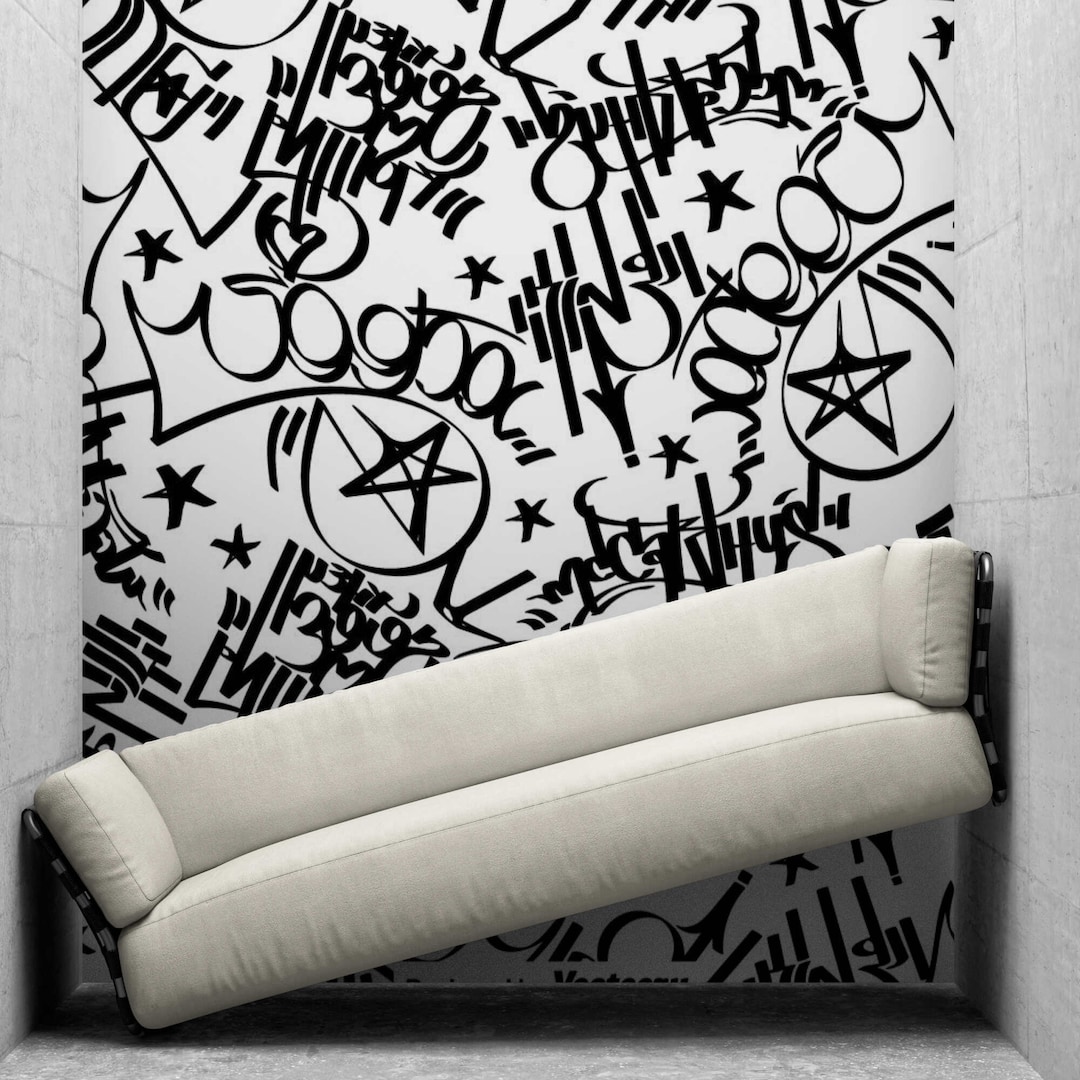 Graffiti Letters Wallpaper Mural, Peel and Stick or Traditional Fabric ...