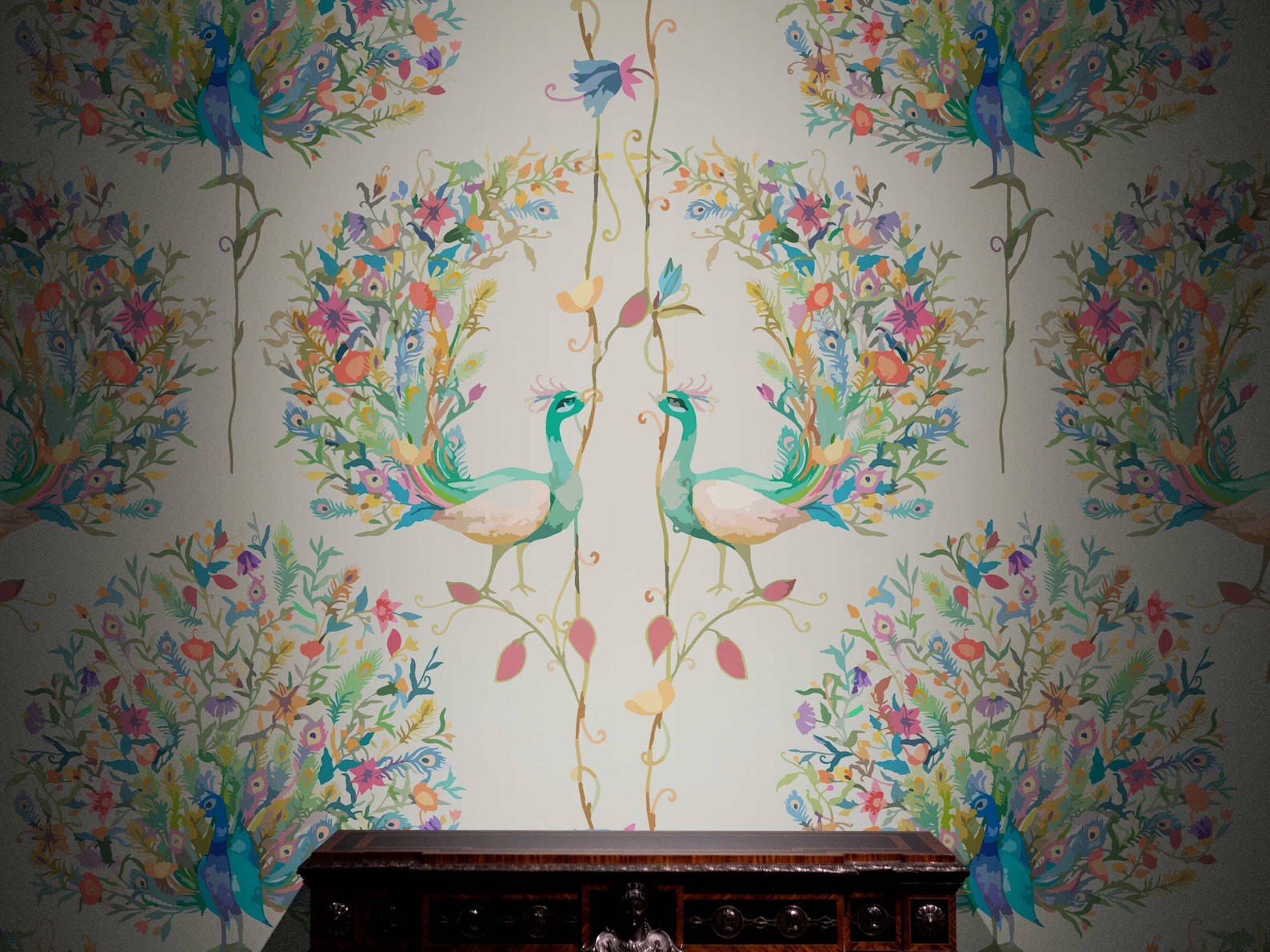 Vintage Peacock Wallpaper Wall Mural Peel and Stick Bedroom - Etsy