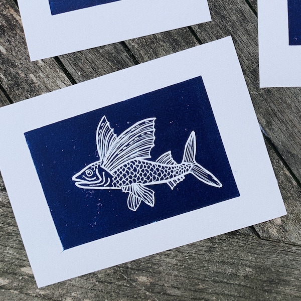 Fish Lino Print - Etsy