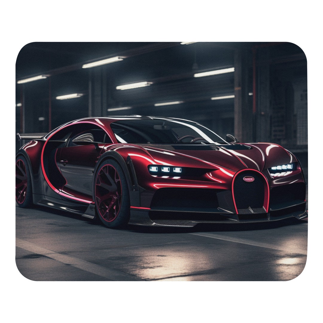 Premium Bugatti Chiron Dark Red Mouse Pad Luxury Car Desk Accessory ...