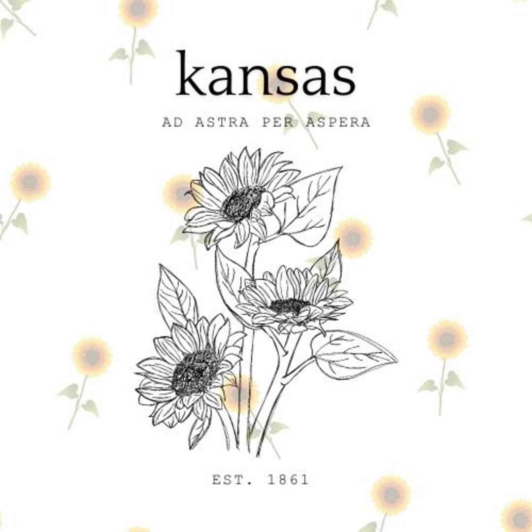 Kansas Sunflower State Graphic SVG PNG Files - Etsy