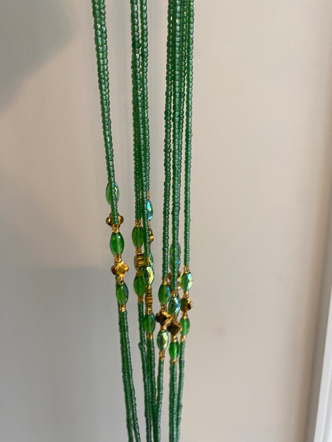 Handmade Green Waist Beads: African Body Jewelry, Weight Tracker - Etsy