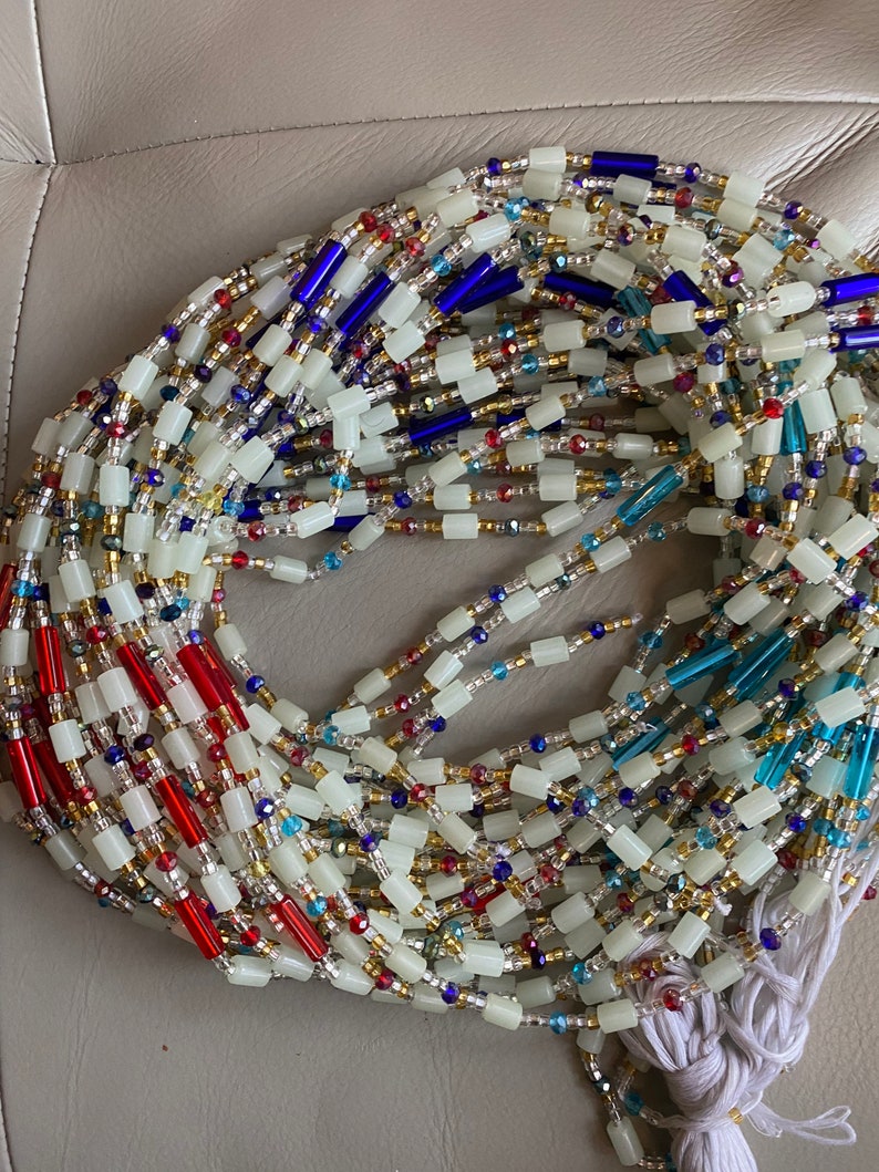 Handmade Ghana Waist Beads: Sparkly Belly Chain, Body Jewelry - Etsy