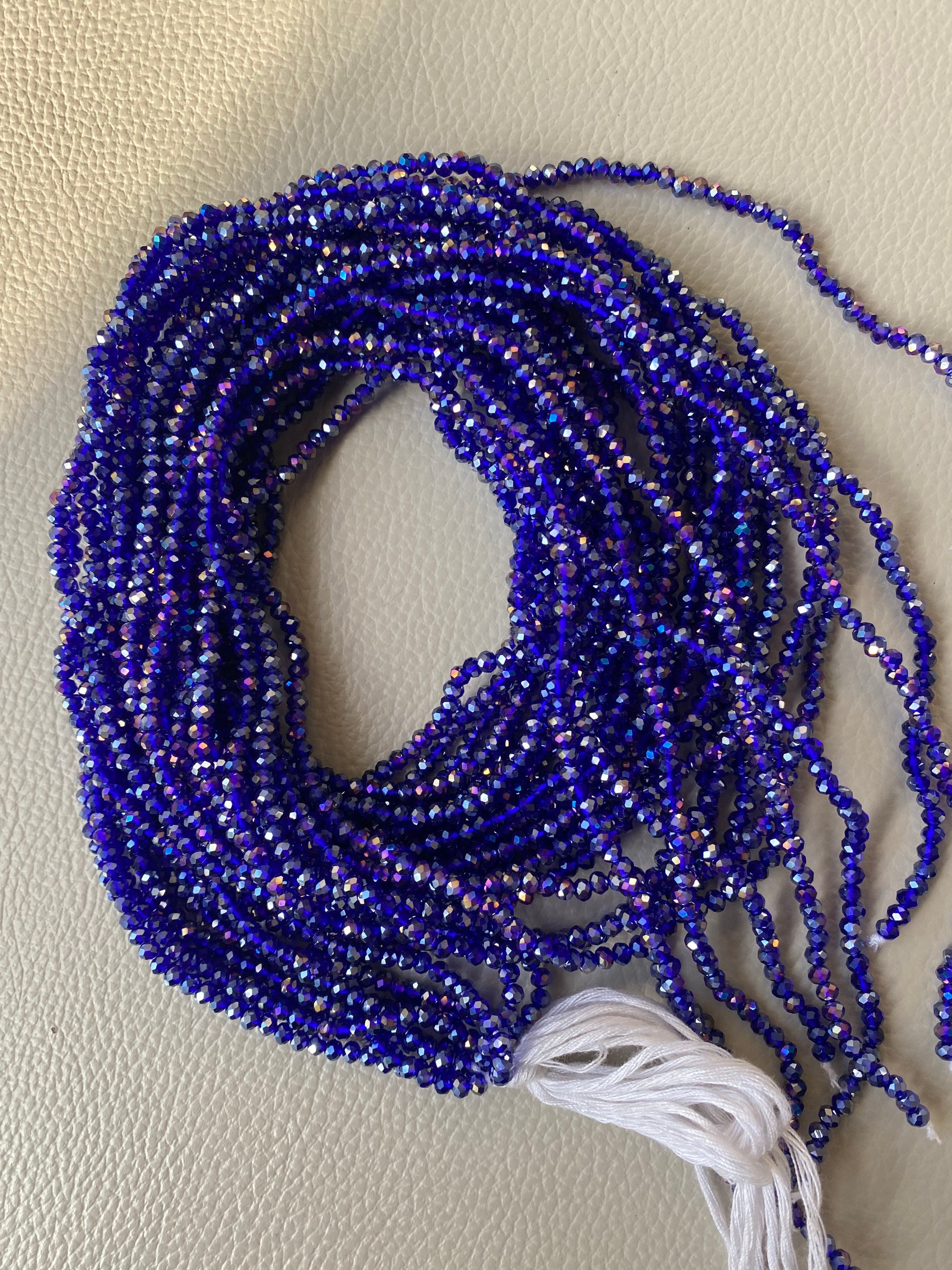 African Waist Beads, Blue Waist Beads, Ghana Waist Beads, Weight ...