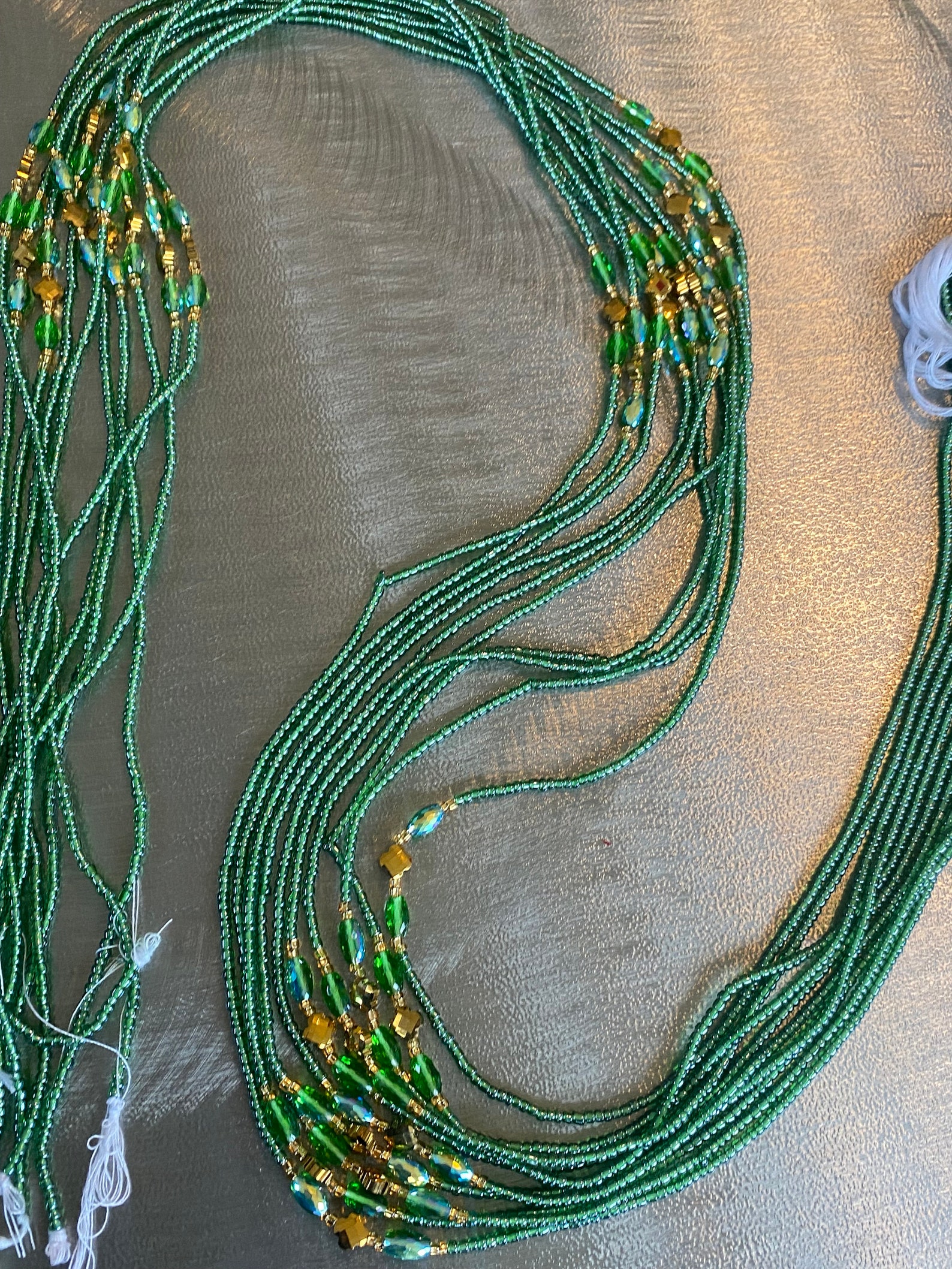 Handmade Green Waist Beads: African Body Jewelry, Weight Tracker - Etsy