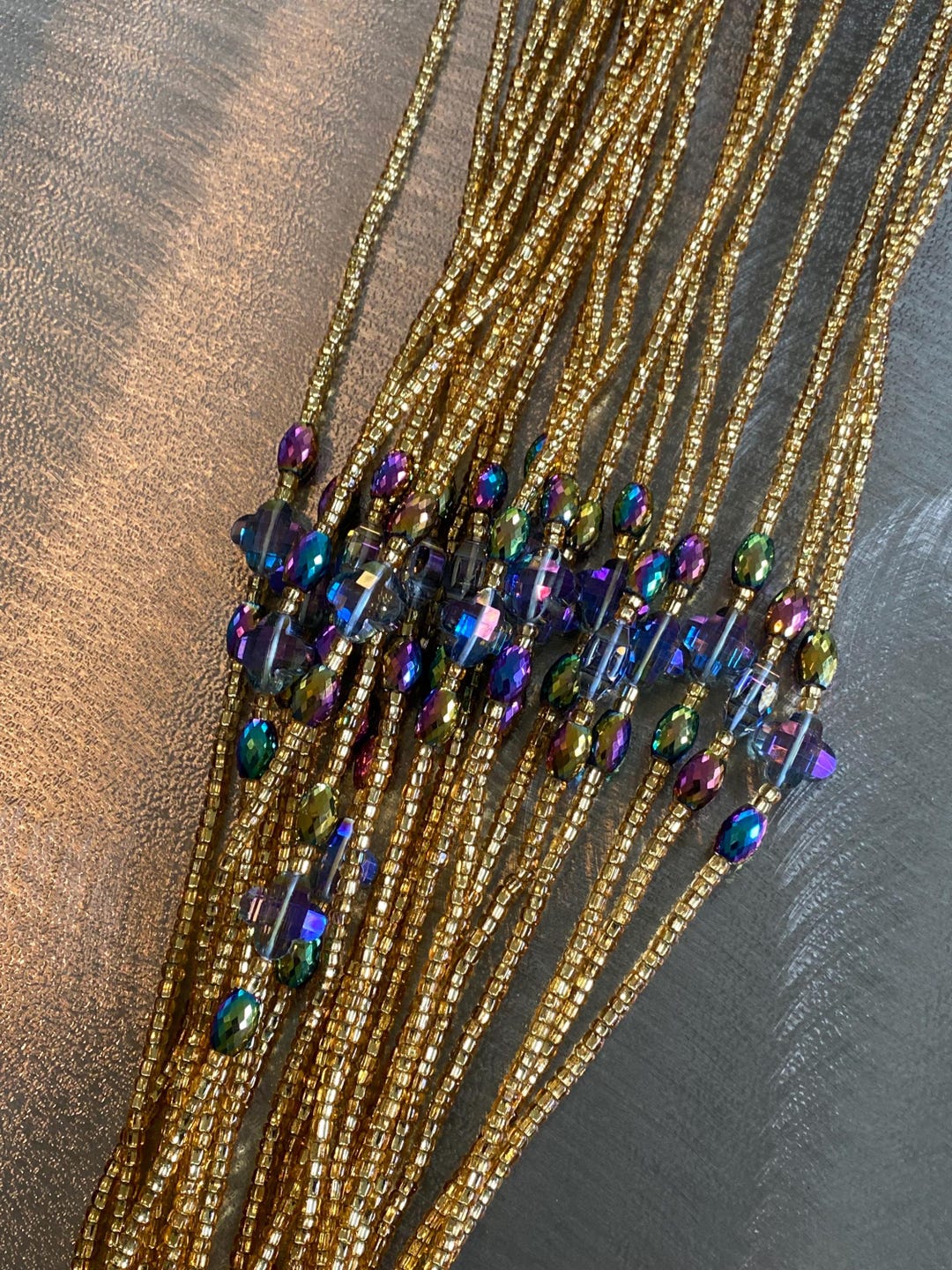 Handmade Ghana Waist Beads: Crystal Belly Chain, Weight Tracker - Etsy