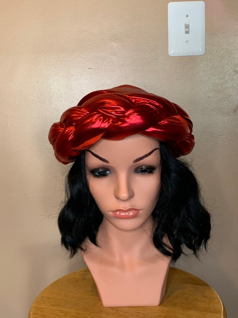 Red Braided Turban, Braided Turban, Three Stranded Turban, Hair Cover ...