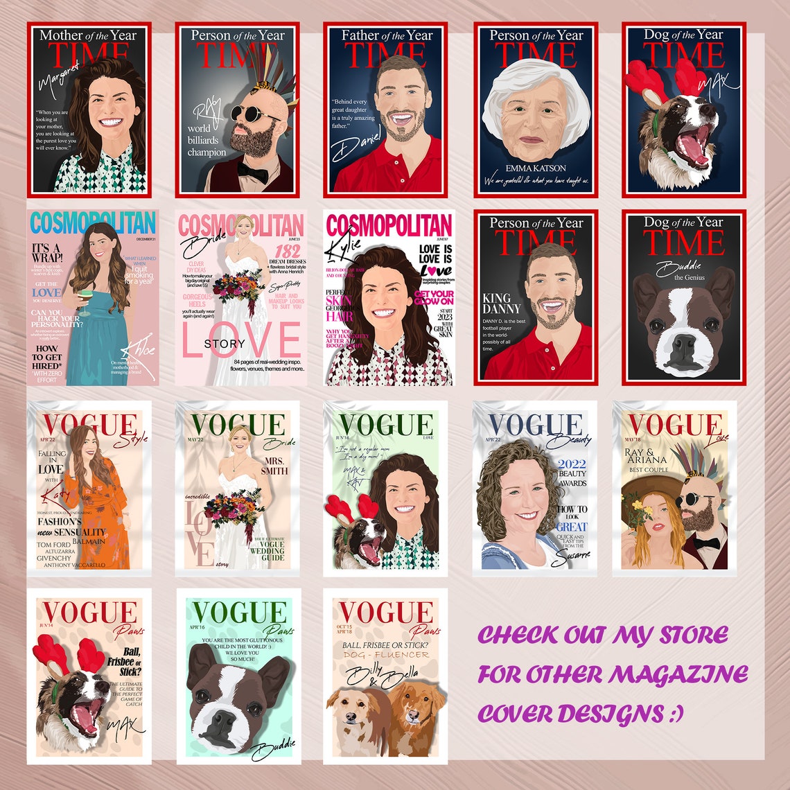 Dog of the Year Editable Magazine Cover Gift for Dog Lover Custom ...