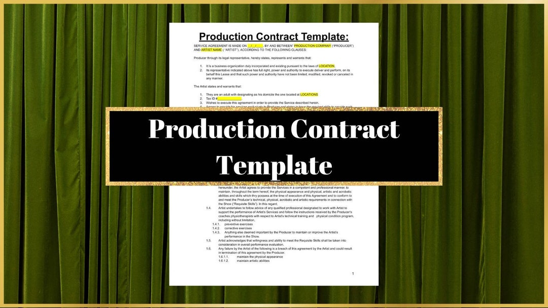 Production Contract Template - Etsy