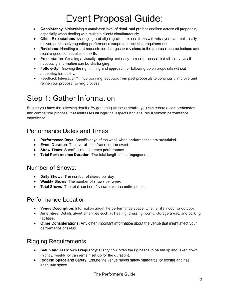 Event Proposal Template - Etsy