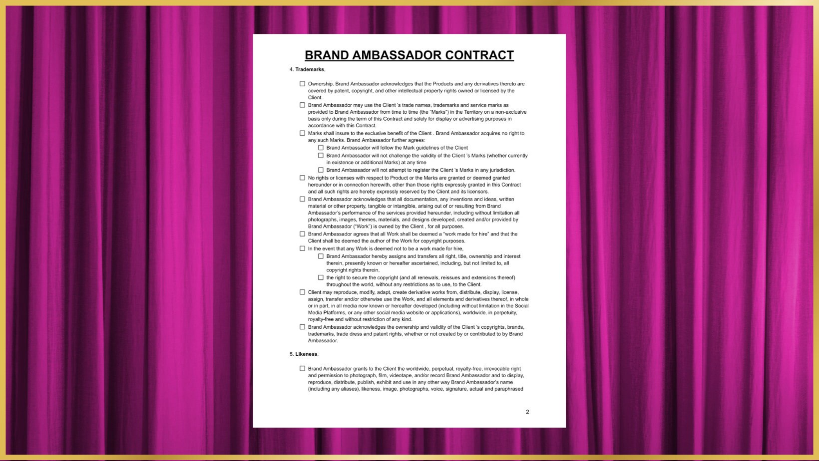 Brand Ambassador Contract Template - Etsy