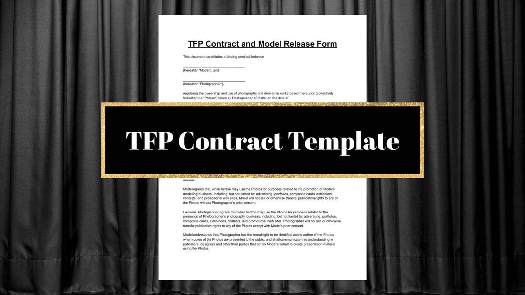 TFP Model Release Form Template - Etsy