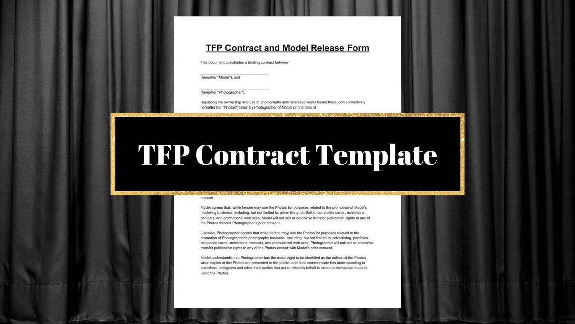 TFP Model Release Form Template - Etsy