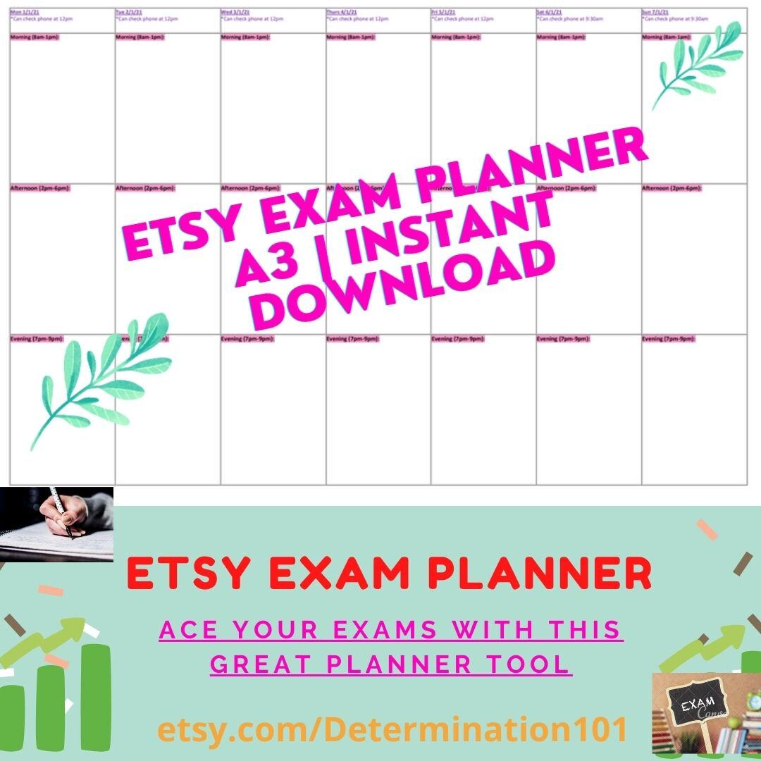 Exam Planner Template - Etsy