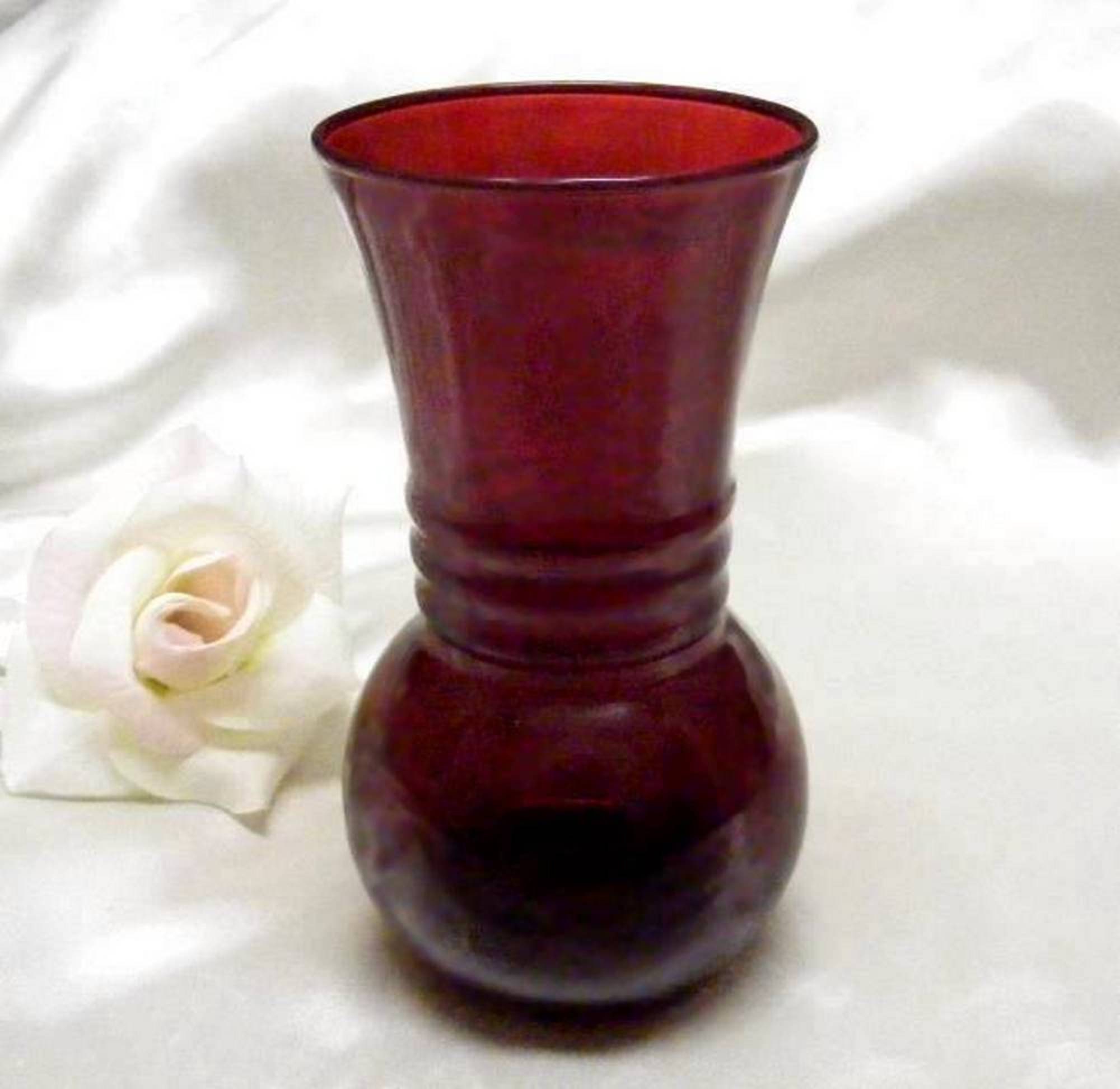 2156 Antique Anchor Hocking Royal Ruby Harding Vase - Etsy