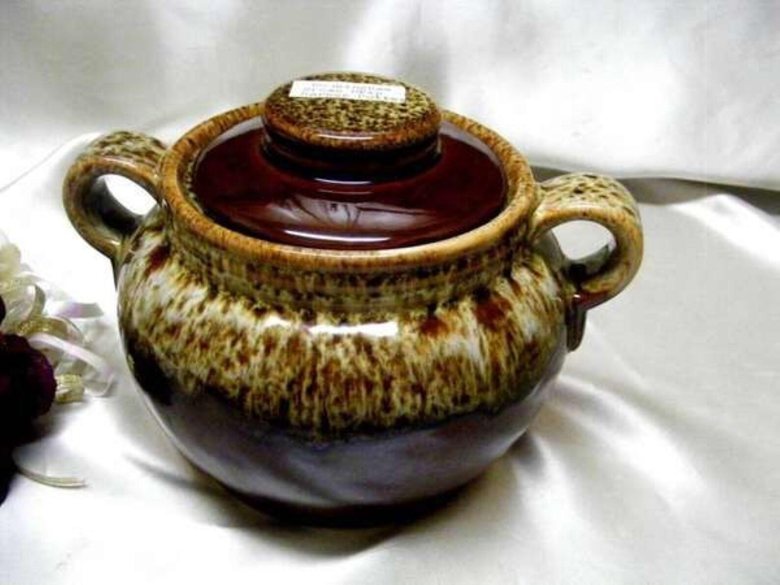 2570 Antique Harker Pottery Rockingham Brown Drip Bean Pot and Lid - Etsy