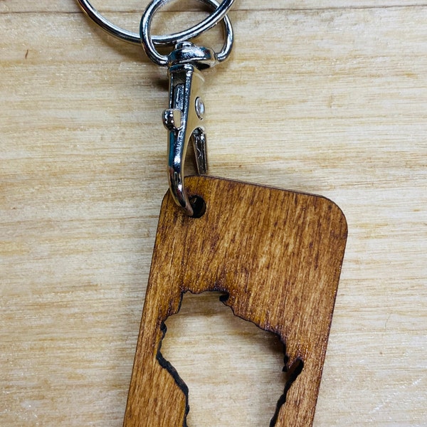 Wood Cutout Keychain - Etsy