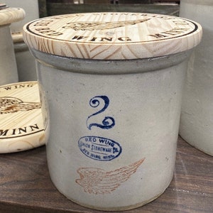 Red Wing Stoneware Crock Cover, Minnesota Design, Pine Wood Lid - Etsy