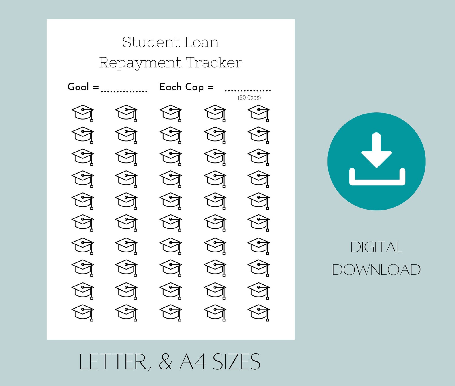 Student Loan Repayment Chart | Printable Debt Free Tracker | Student ...