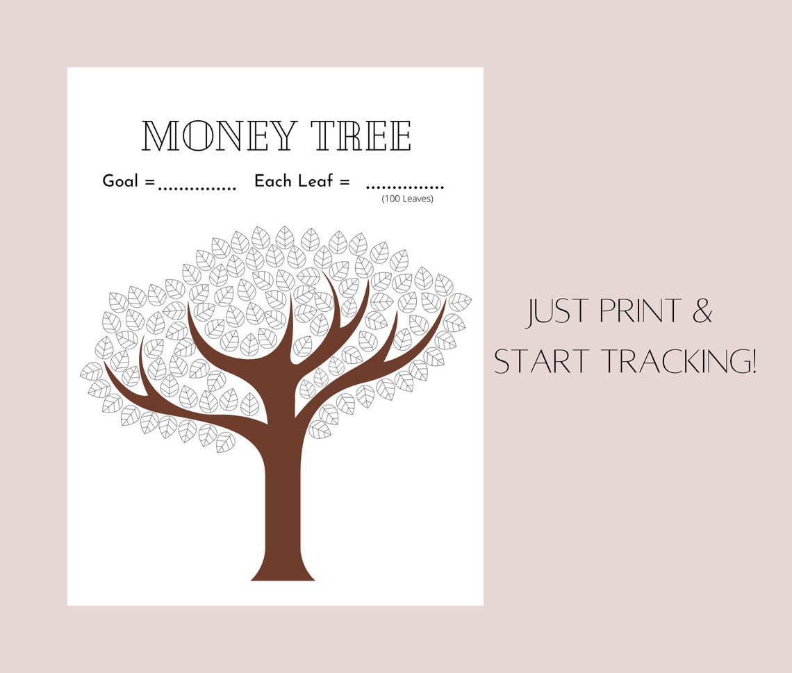 Printable Money Tree Chart | Financial Goal Chart | Debt Free ...