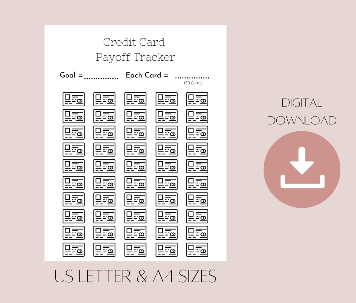 Credit Card Repayment Chart | Printable Debt Free Tracker | Credit Card ...