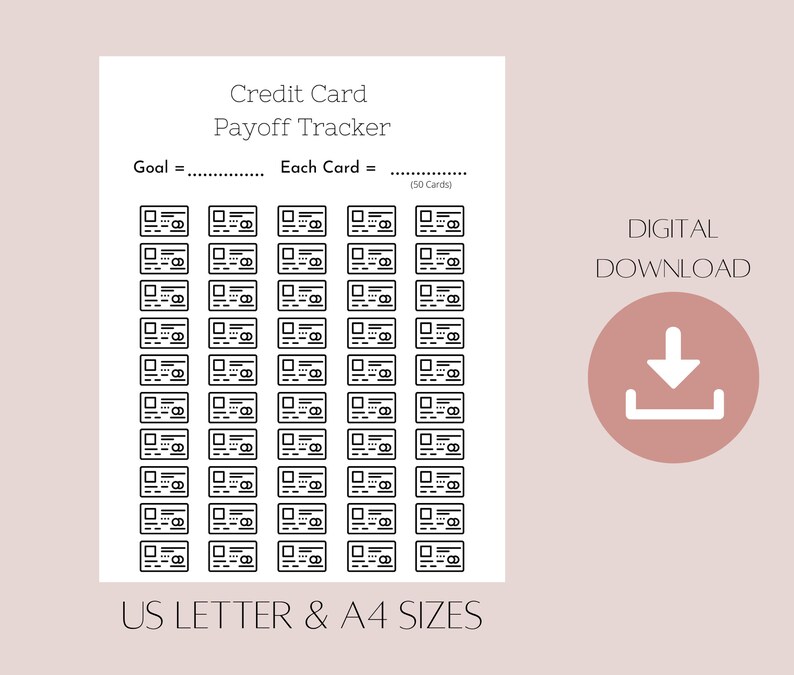 Credit Card Repayment Chart | Printable Debt Free Tracker | Credit Card ...