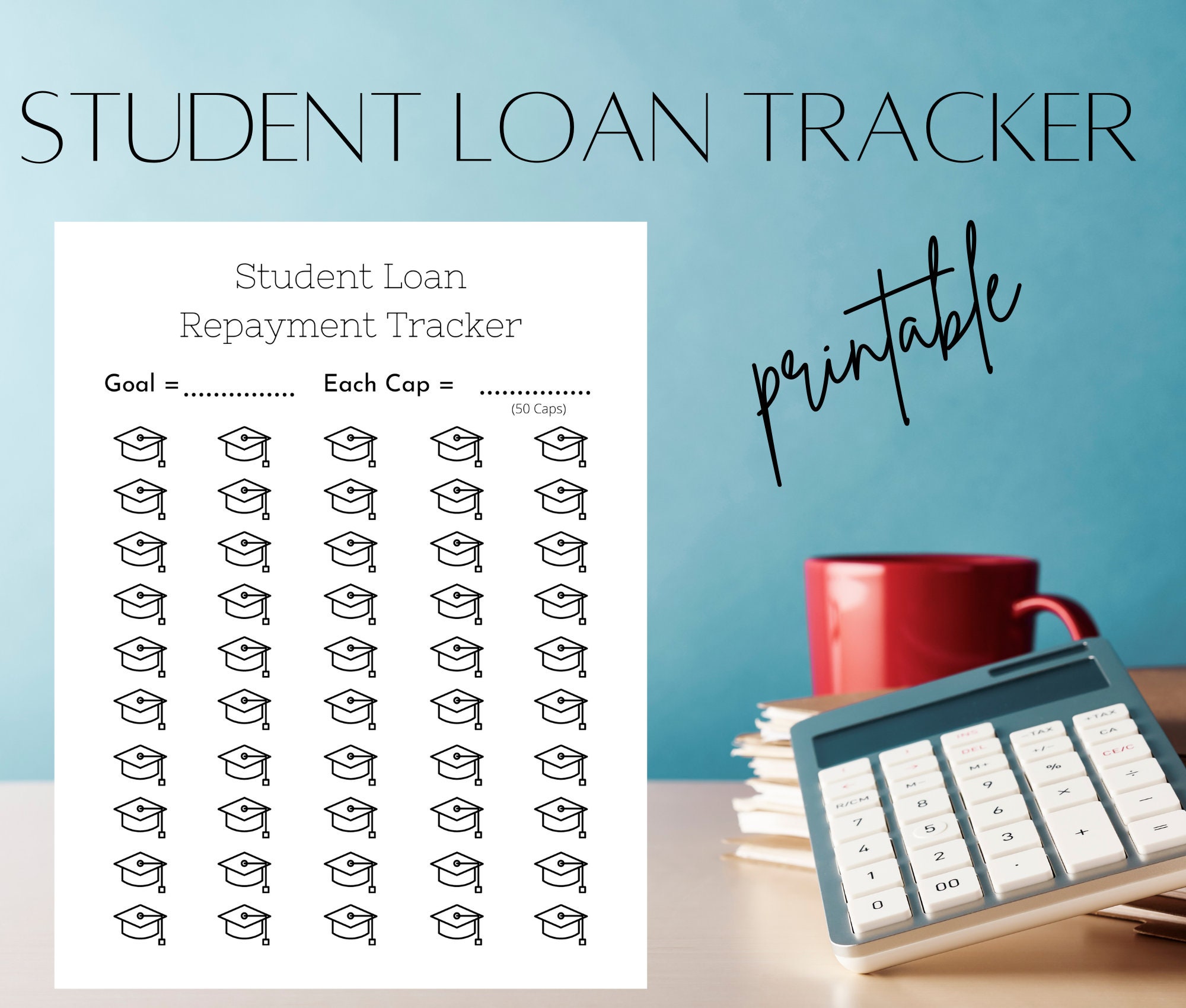 Student Loan Repayment Chart | Printable Debt Free Tracker | Student ...
