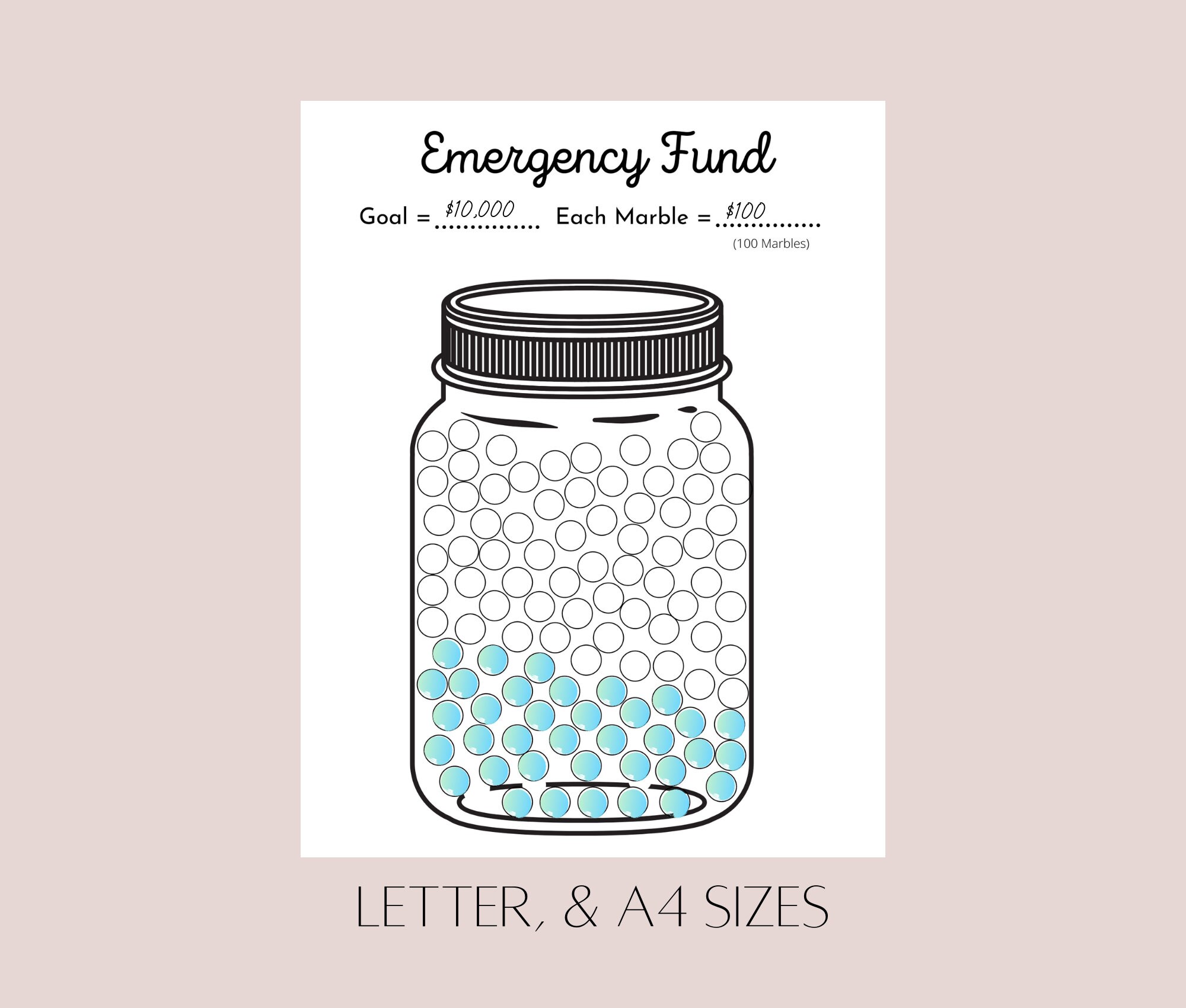 Emergency Fund Tracker | Printable Emergency Fund Goal Chart | Savings ...